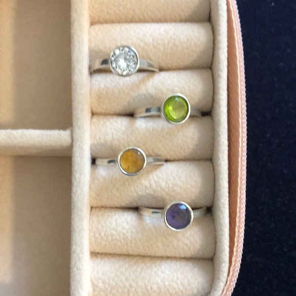 Neiman Marcus | Jewelry | 4 Stackable Rings In Silver With 4 Different ...